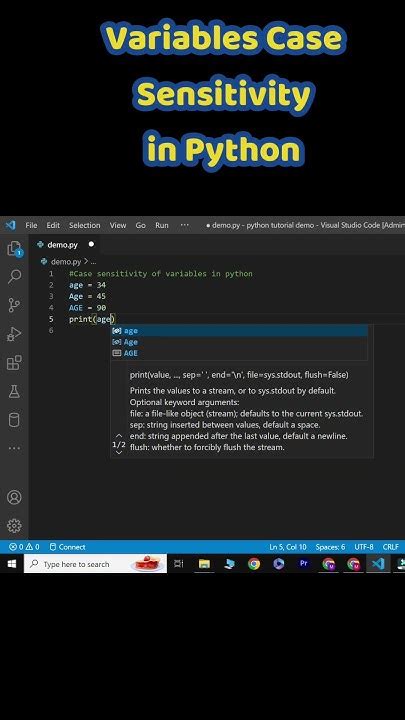 Python Variables Case Sensitivity Shorts Youtube