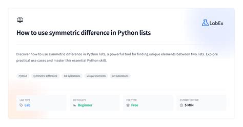 How To Use Symmetric Difference In Python Lists Labex