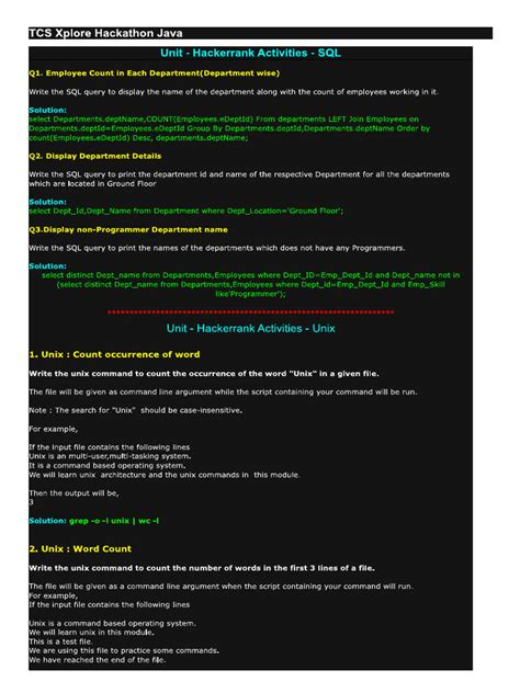 Sql Unix Java Hands On Pdf