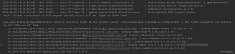 sprinboot项目解决报错the valid characters are defined in rfc 7230 and rfc