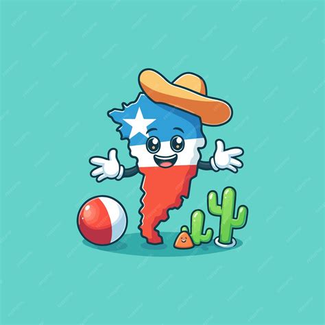 Cute Chile Map Cartoon Vector Icon Illustration Animal Holiday Icon