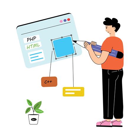 Ale Web Developer Writing Code And Creating Web Applications 49969388 Vector Art At Vecteezy