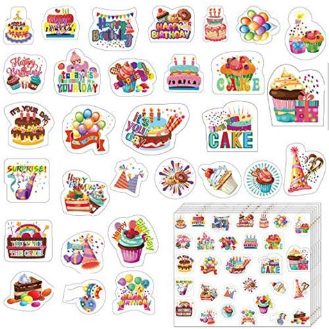 600 Pieces Happy Birthday Stickers In 30 Designs Birthday Party