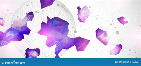 Abstract Sphere Background With Plexus Effect Stock Vector Illustration Of Universe Sphere