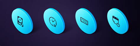 등분 측정 캘린더 및 시계 디지털 알람 시계 24시간 및 하드 디스크 드라이브 Hdd 보호 아이콘을 설정합니다 벡터 24에 대한 스톡 벡터 아트 및 기타 이미지 Istock