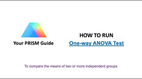One Way Anova Test Using Graphpad Prism Youtube