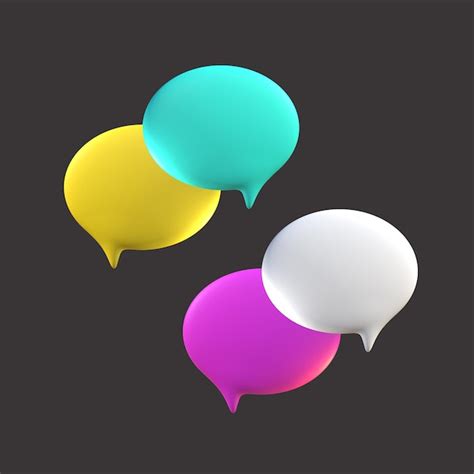 Premium Psd 3d Multi Color Bubble Conversation