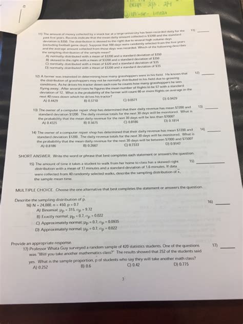 Solved Determine μ5 And σ From The Given Parameters Of The
