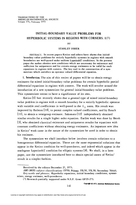 Pdf Initial Boundary Value Problems For Hyperbolic Systems In Regions