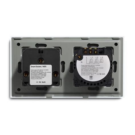 Wifi умная настенная розетка сенсорный выключатель 16a Хрустальное стекло электрическая розетка