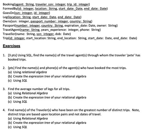 Bookingagent String Traveler Ssn Integer Trip