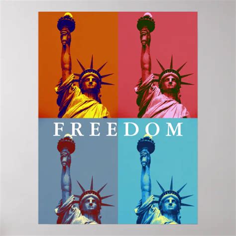 Freedom Statue Of Liberty Pop Art Poster Zazzle
