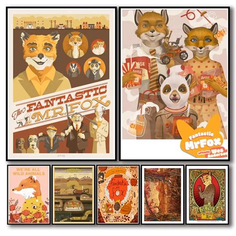 30 Designs Wes Anderson Movie The Fantastic Mr Fox Whitepaper Poster