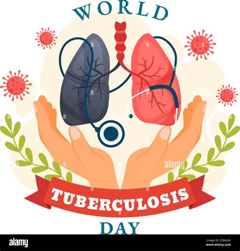 World Tuberculosis Day Vector Illustration On March 24 With Lungs And