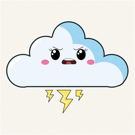 Vector Gratis De Dibujo Animado Nube Con Rayos Vector Premium