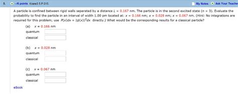 solved a particle is confined between rigid walls separated