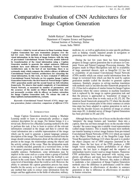 Paper 91 Comparative Evaluation Of Cnn Architectures Pdf