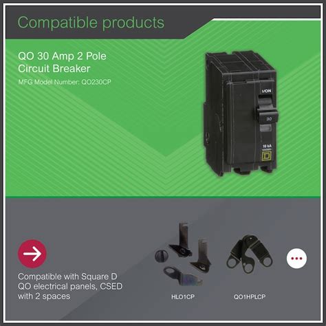 Square D Qo 30 Amp 2 Pole Standard Trip Circuit Breaker Qo230cp At