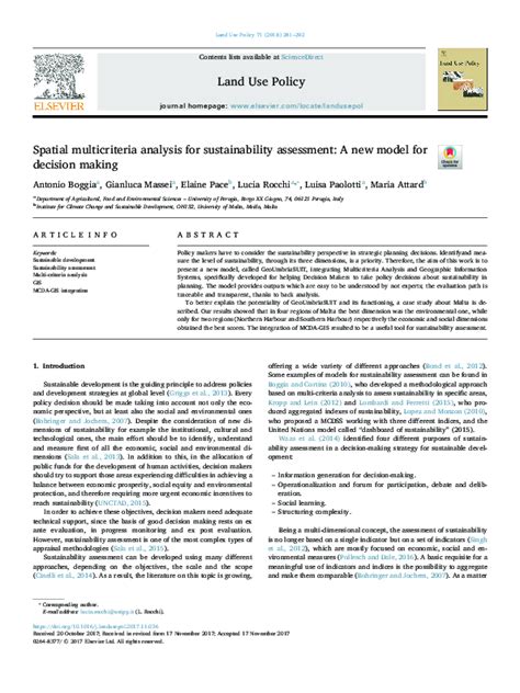 Pdf Spatial Multi Criteria Analysis For Sustainability Assessment Based On Disaster Losses In