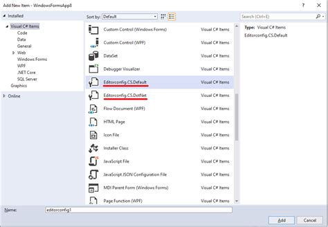 Regression Editorconfig Templates Are Missing Their Display Name
