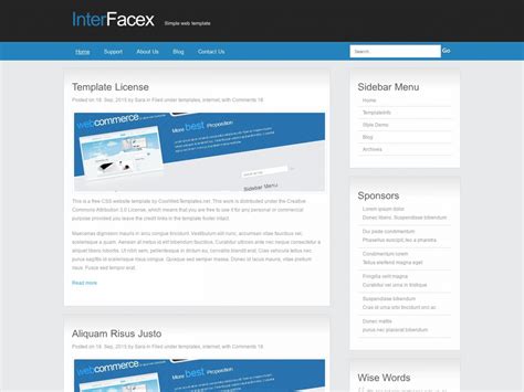 Free HTML CSS Template Interfacex Free HTML Templates Free CSS Templates And More