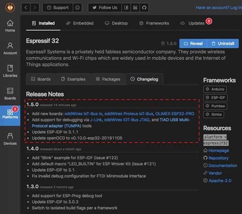 Espressif 32 Dev Platform V1 5 By Platformio New Boards Esp Idf 3 1 1 Debug Via J Link