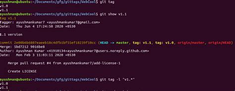 using tags in git geeksforgeeks