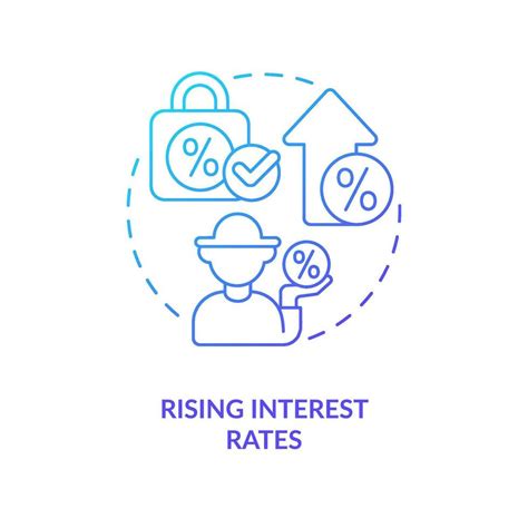 Rising Interest Rates For Farmers Blue Gradient Concept Icon Farm