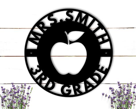Teacher Door Sign Metal Classroom Sign Personalized Metal Door Hanger