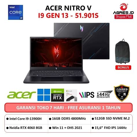 Jual Acer Nitro V I H Rtx Gb Gb Gb W Ohs Fhd Hz Ips Blit Y Adp Blk