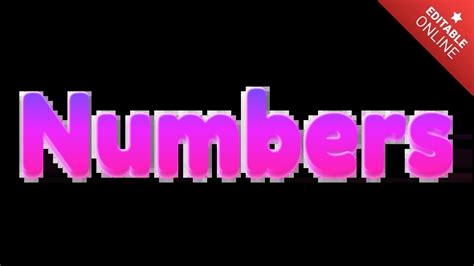 Numbers Ai Text Effect Generator