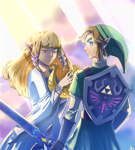 Zelda And Link Skyward Sword Fan Art Skyward Sword Hd Review Better