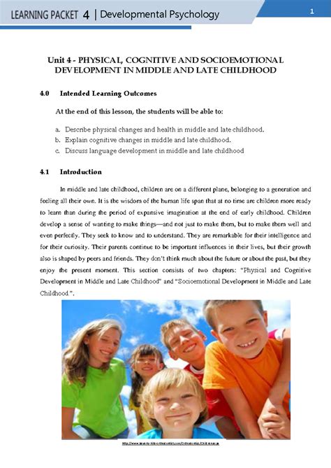 Dev Psych Lp4 Developmental Psychology Notes And Answers 4