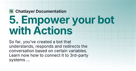 5 Empower Your Bot With Actions Chatlayer Documentation