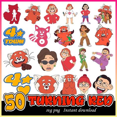 Turning Red Clipart Svg Png Turning Red Cake Topper Birthday Party