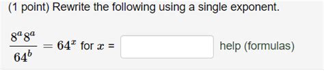 solved 1 point rewrite the following using a single