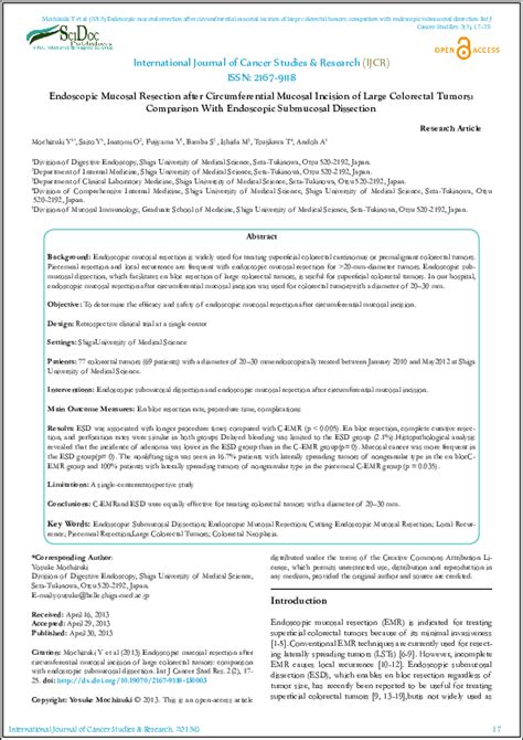 Pdf Endoscopic Mucosal Resection After Circumferential Mucosal Incision Of Large Colorectal