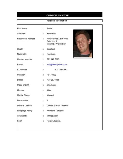 Andre Klynsmith Curriculum Vitae 2014 Pdf