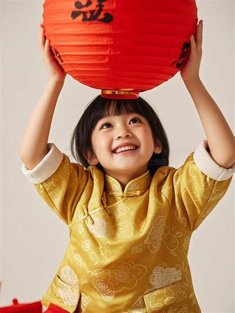 儿童ai数字艺术 用双手抱起红灯笼仰起头仿佛在许愿新年喜庆元宵儿童摄影图 Ai人像免费下载png格式3072像素编号71148537 千图网