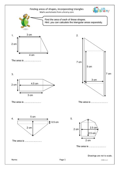 Finding The Area Of Shapes Incorporating Triangles Measuring In Year
