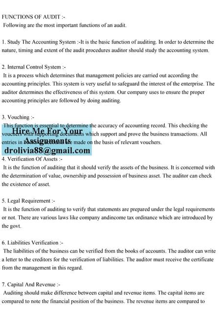 Functions Of Audit Following Are The Most Important Functions Opdf