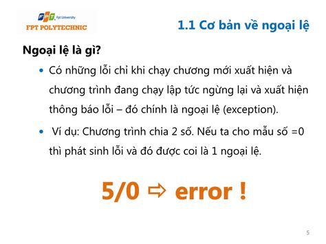 bài giảng lập trình java bài 2 xử lý ngoại lệ trường Đại học fpt