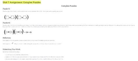 Solved Unit 7 Assignment Complex Puzzles Complex Puzzles