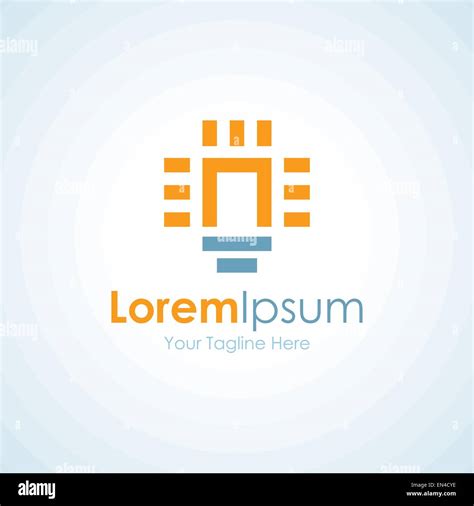 Engineer Tech Innovation Light Bulb Icon Simple Elements Logo Stock