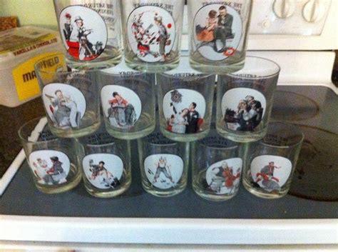 Norman Rockwell Drinking Glasses Set Of 12 1758421885
