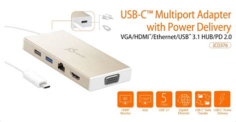 J Create JCD USB C Multiport Adapter With Power Delivery MSL Digital Online Store