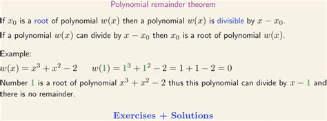 Polynomial Remainder Theorem