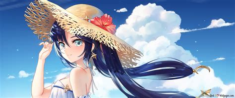 Hot Mona Summer Hat Genshin Impact K Wallpaper Download