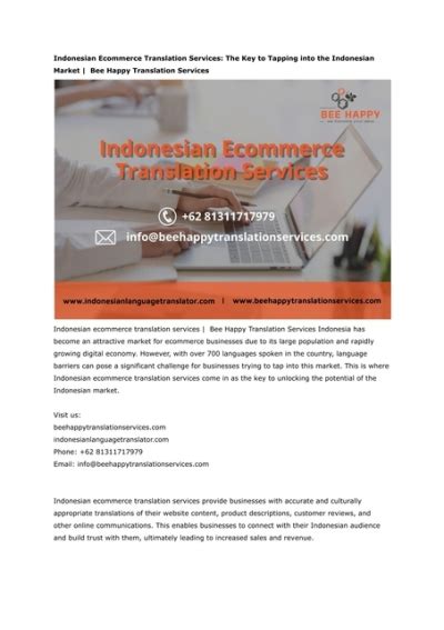 Indonesian Ecommerce Translation Services