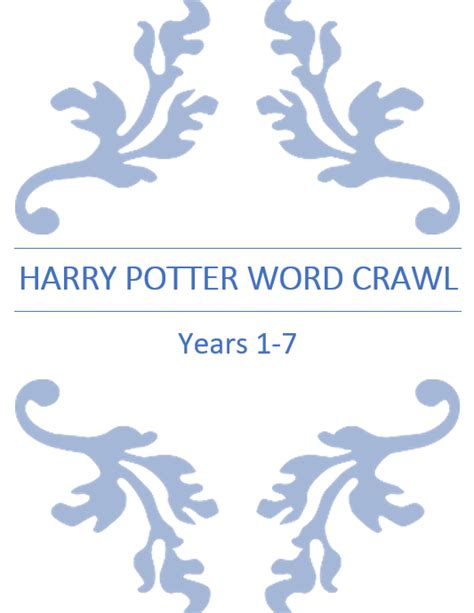 Harry Potter Word Crawl V01 Years 1 7 Aeternian Storiess Ko Fi Shop